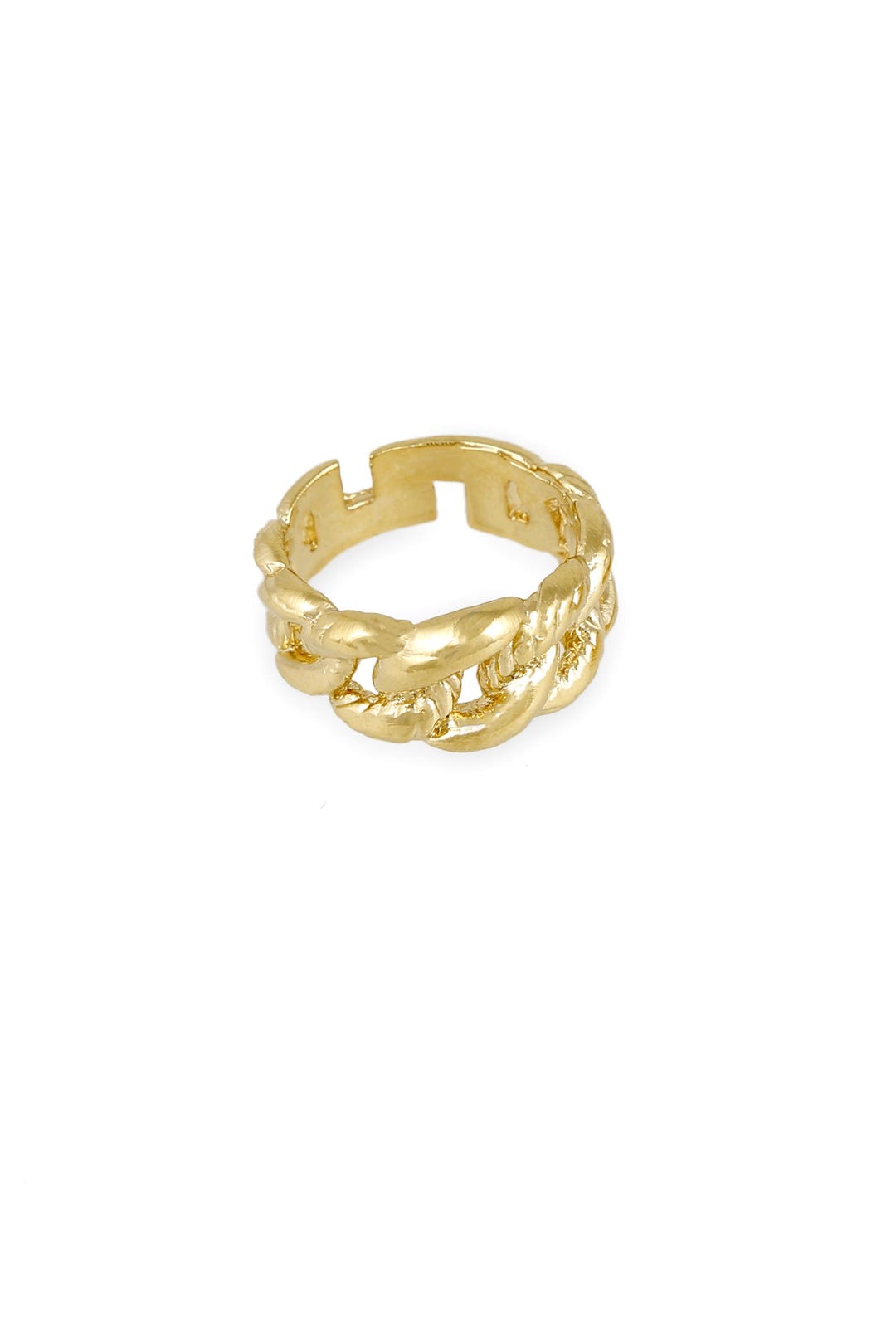 Gold Plated Adjustable Chain Ring for Women, Chunky Statement Ring ...