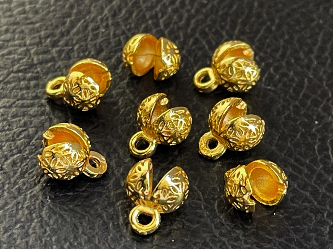 Gold Plated Knot Cover Crimp End Beads, Clamshell Closure Finish Beads ...