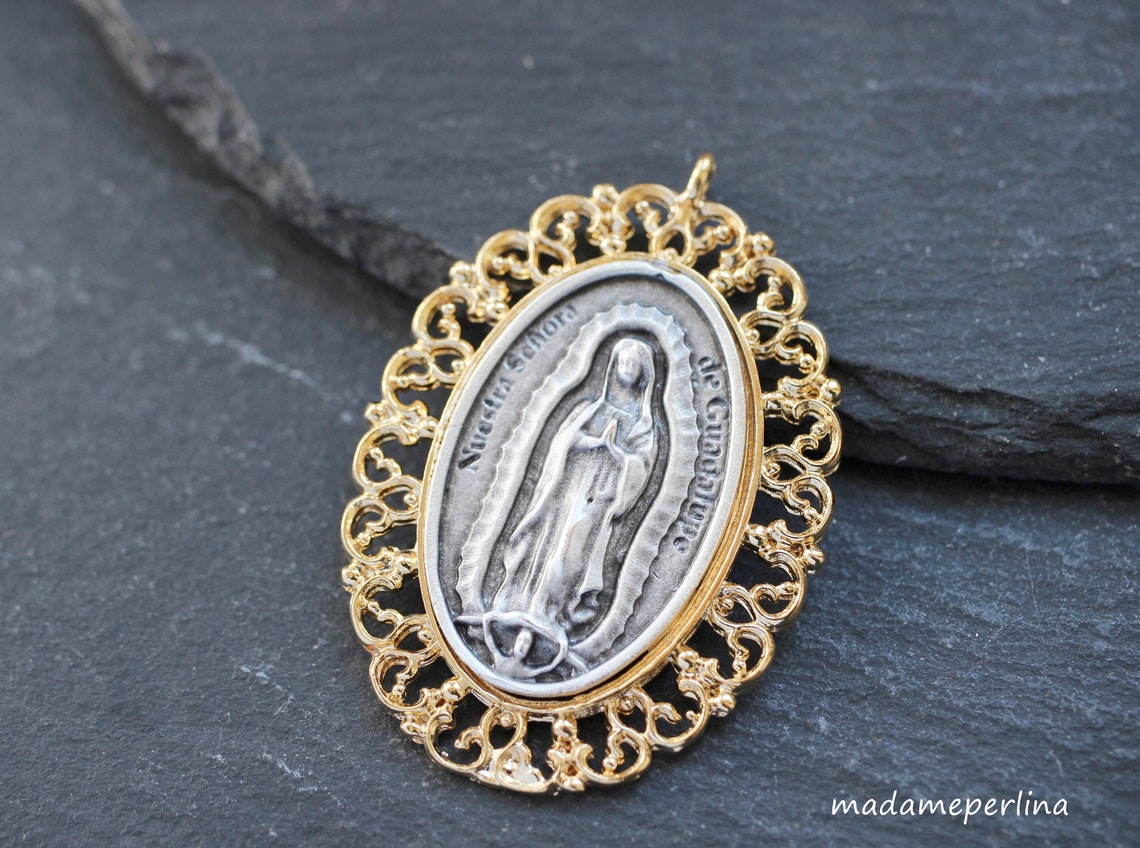 1 St. Maria Pendant Gold and Silver Plated Lady of Guidance - Etsy UK