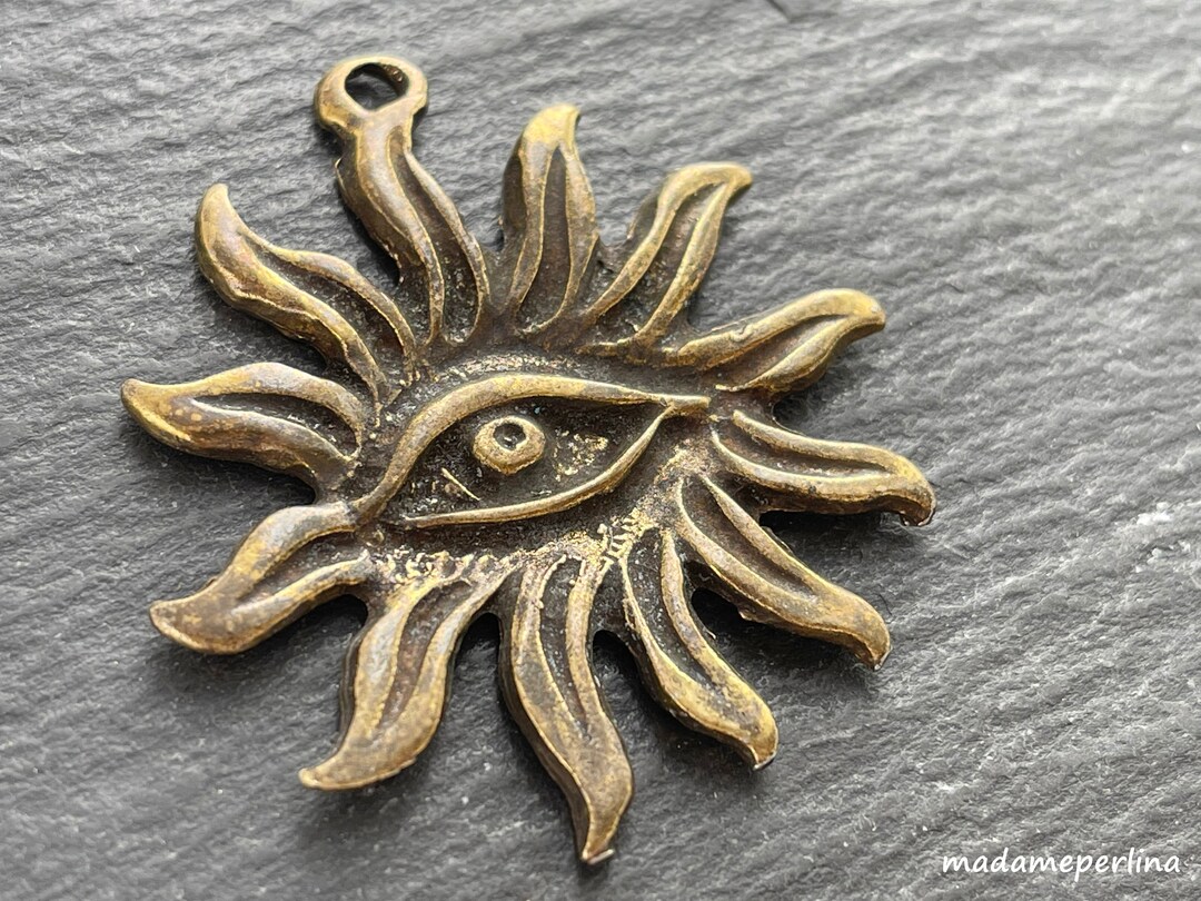 1 Eye Pendant Bronze Plated the Eye of Horus Sun Turkish Jewelry Supply ...
