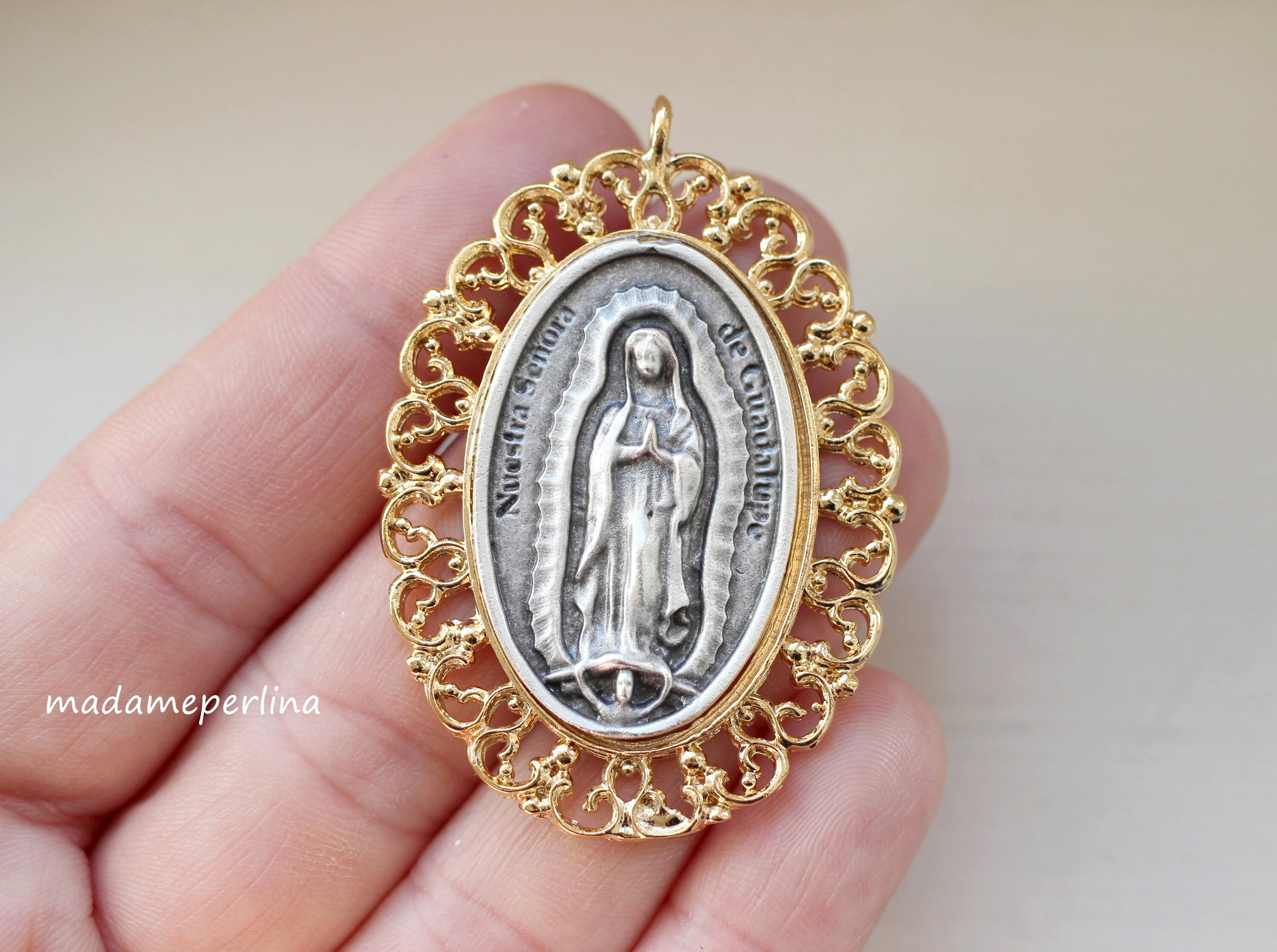 1 St. Maria Pendant Gold and Silver Plated Lady of Guidance - Etsy UK