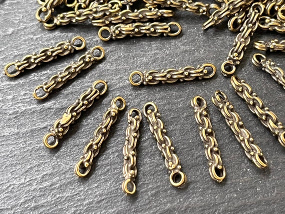 10 Bar Links Connectors Chain Type Bronze Plated Strip Link - Etsy