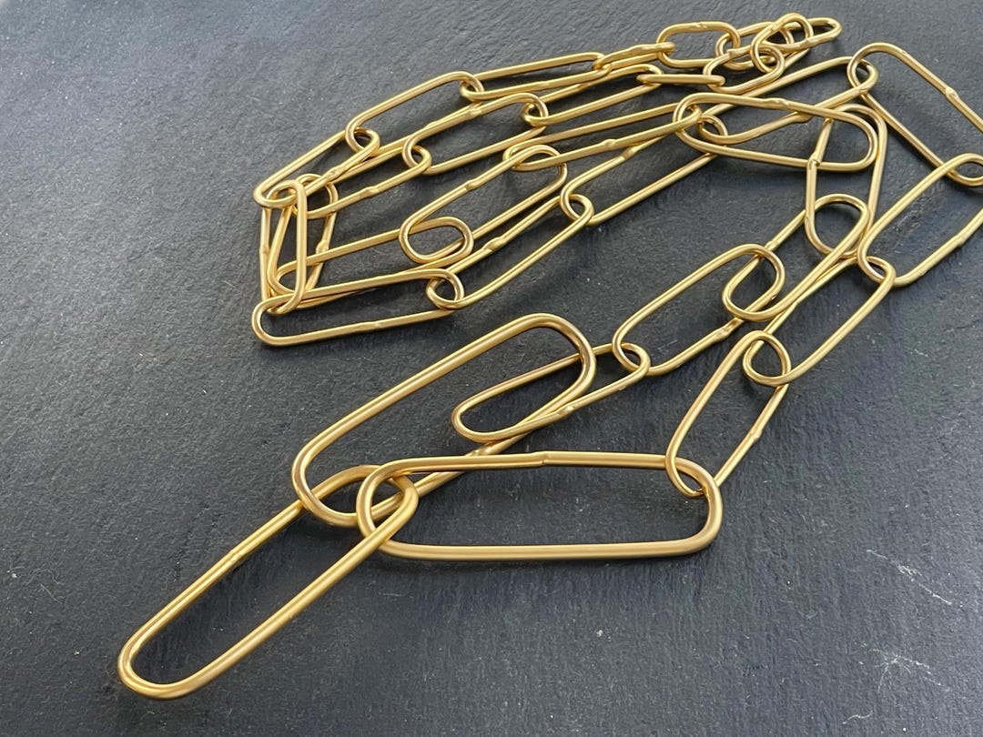 Finished Chain Matte Gold Plated, EXTRA Large Long Welded Soldered DIY ...