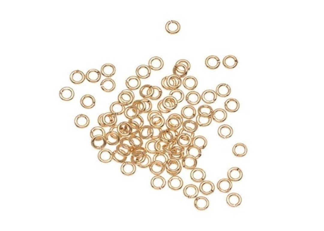 50 Split Jump Rings 3mm Open Type 24k Gold Plated Turkish Jewelry ...