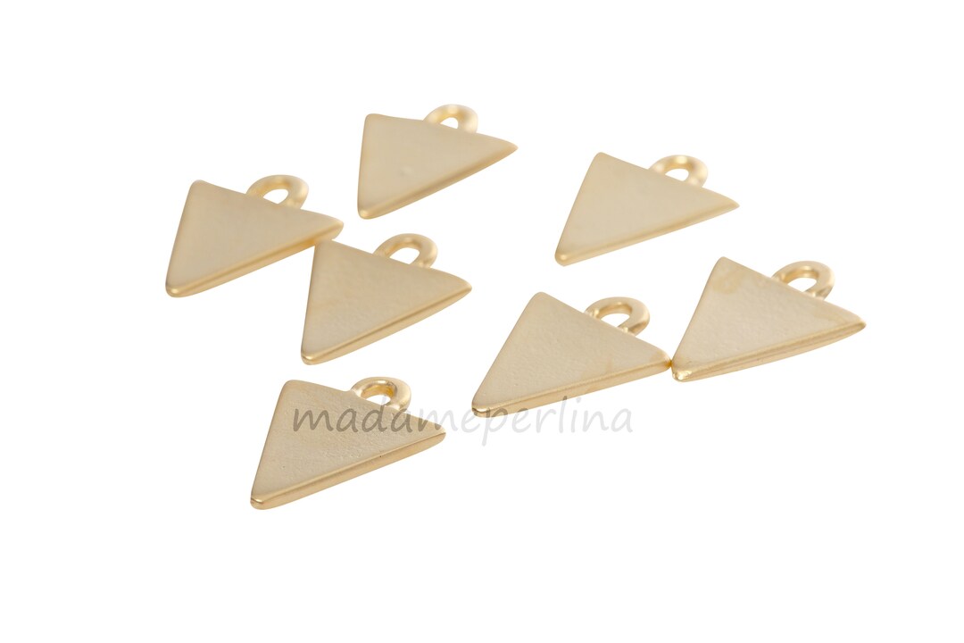 8 Triangle Charms Pendants 24k Matte Gold Plated 22x17mm - Etsy UK