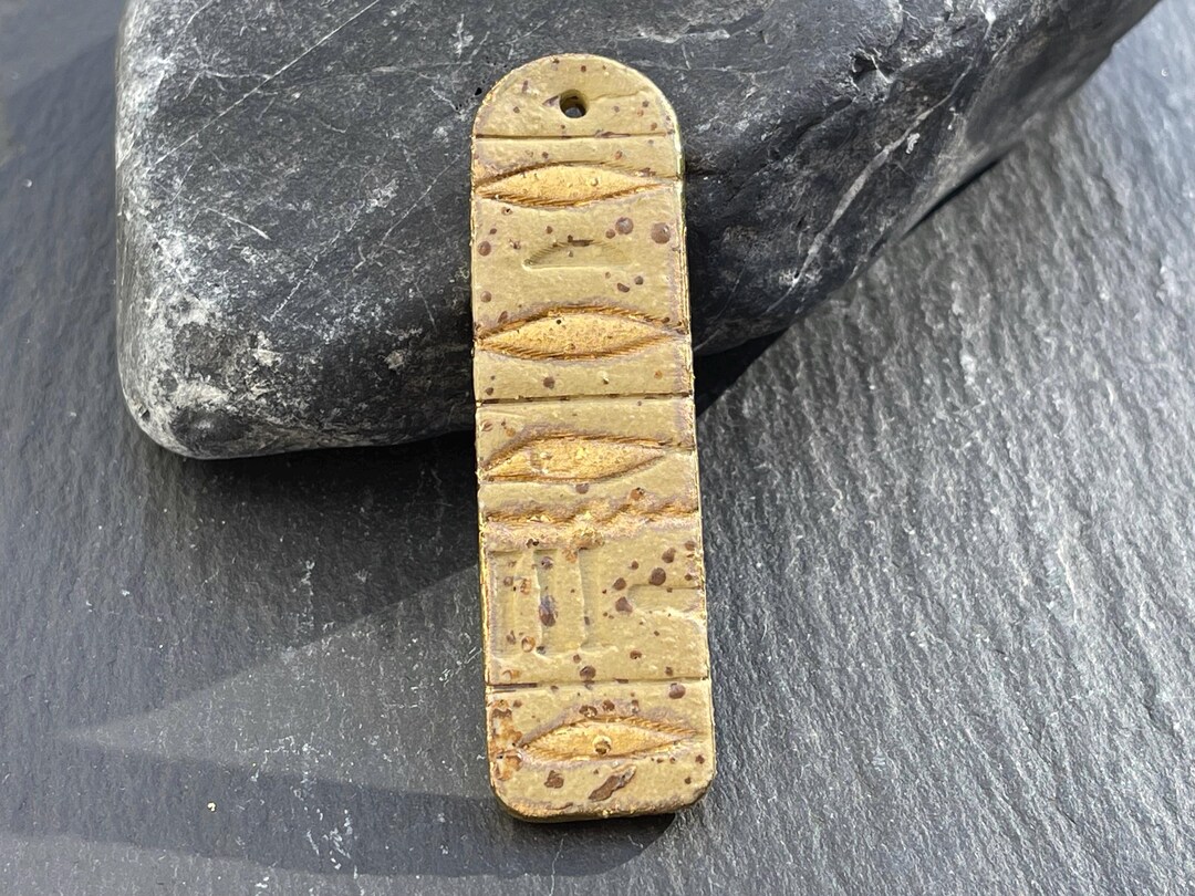 Rustic Eye Pendant, Ceramic Eye, Hand Painted, Gold Texture, Amulet ...