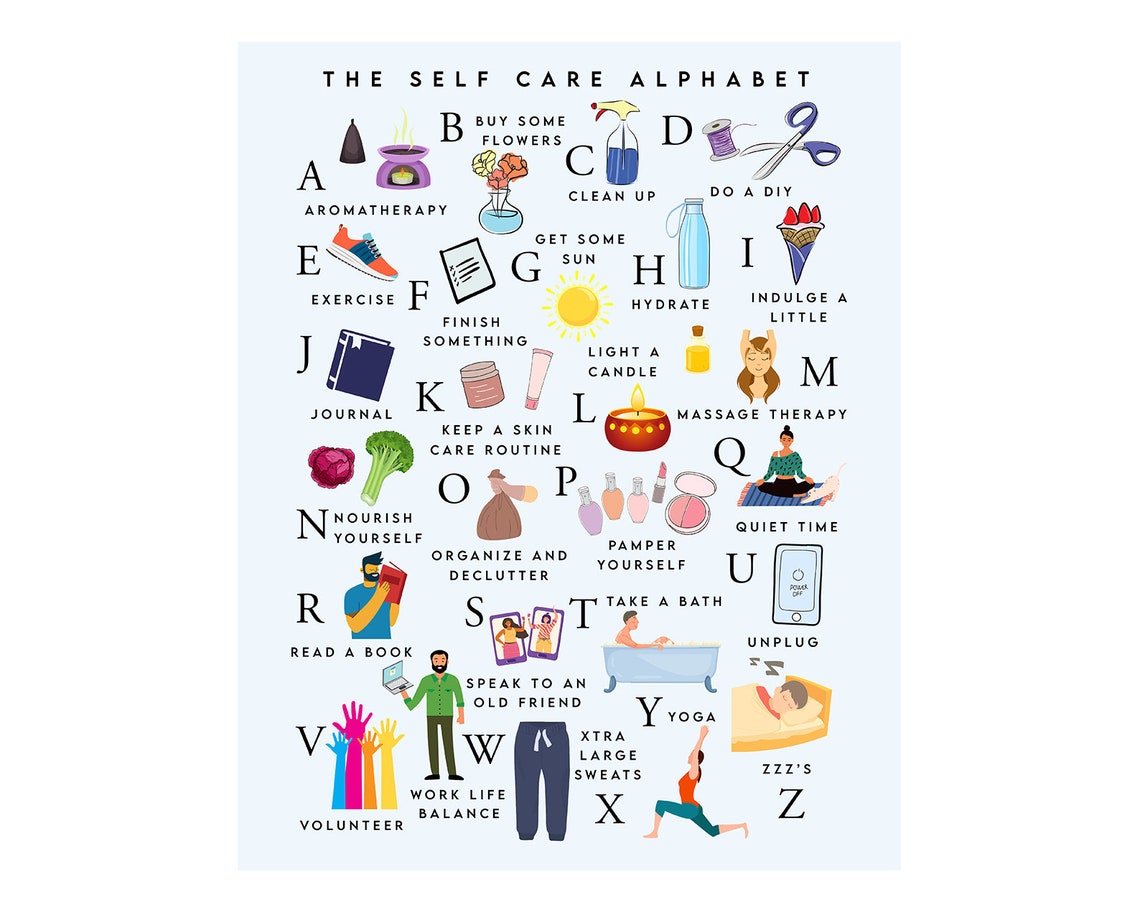 The Self Care Alphabet Love Yourself Mental Health Awareness | Etsy