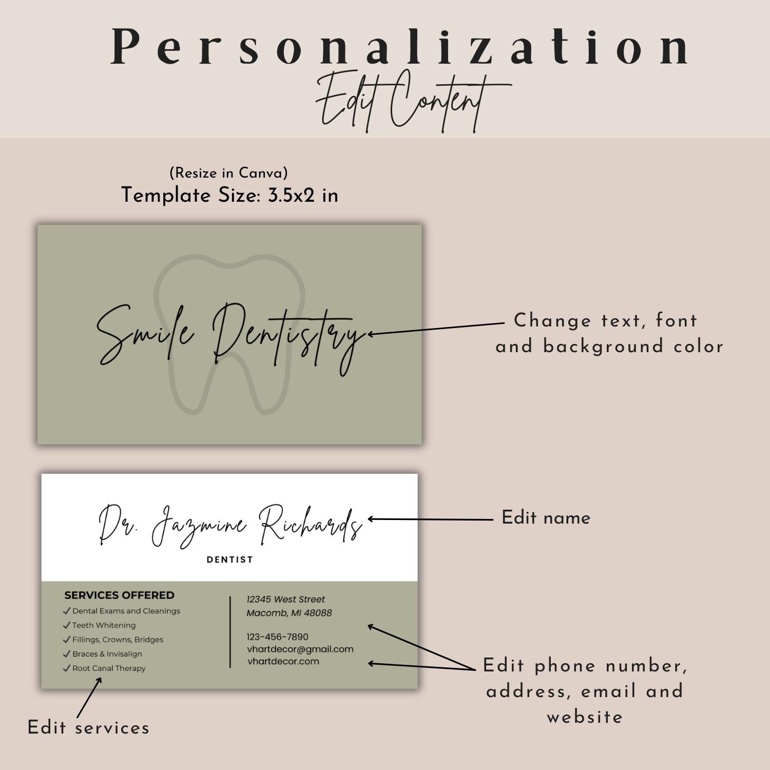 Business Card Template | Dentist Business Card | Orthodontist Business ...