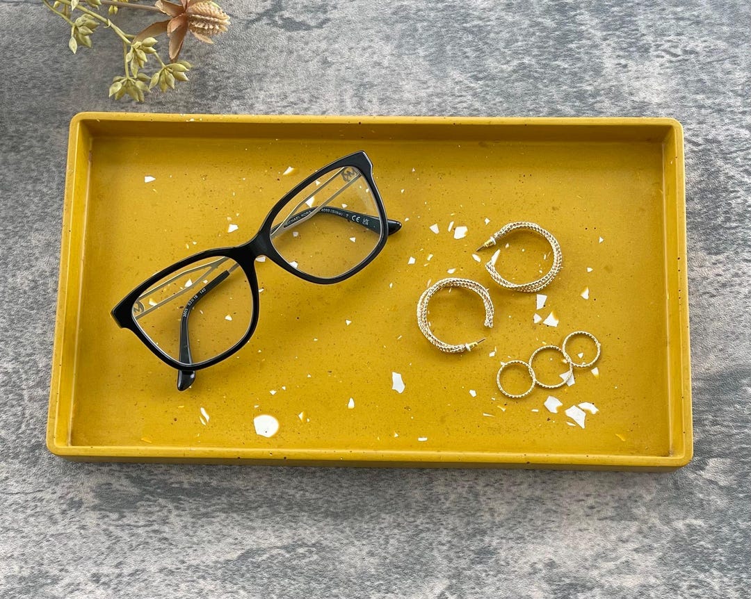 Small Rectangle Tray | Jesmonite Tray | Decorative Tray | Bathroom Tray ...