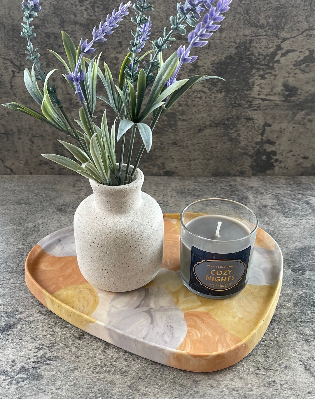 Large Triangle Tray | Round Triangle Tray | Jesmonite Tray | Handmade ...