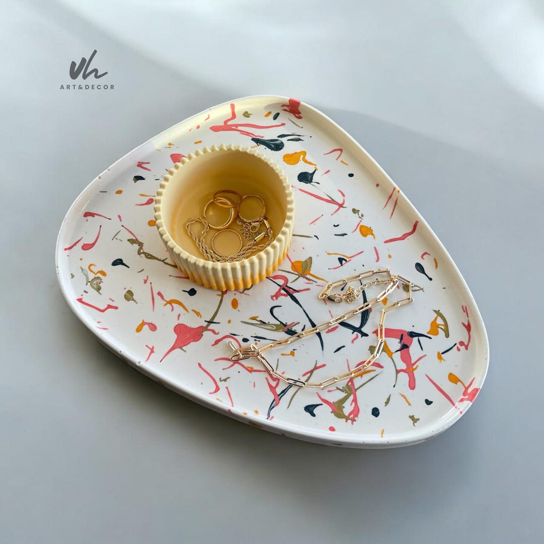 Large Triangle Tray | Accent Tray | Jesmonite Tray | Handmade Decor ...