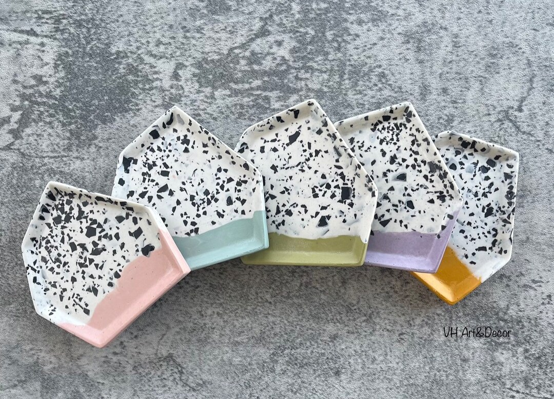 Geometric Trinket | Jesmonite Trinket | Ring Dish | Ring Trinket ...