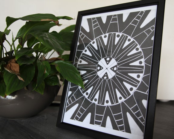 A4 spikes Abstract Art Print | Etsy