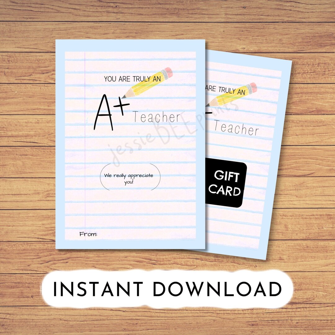 Teacher Appreciation Card/a Teacher/ Teacher Gift Card/ Gift Card ...