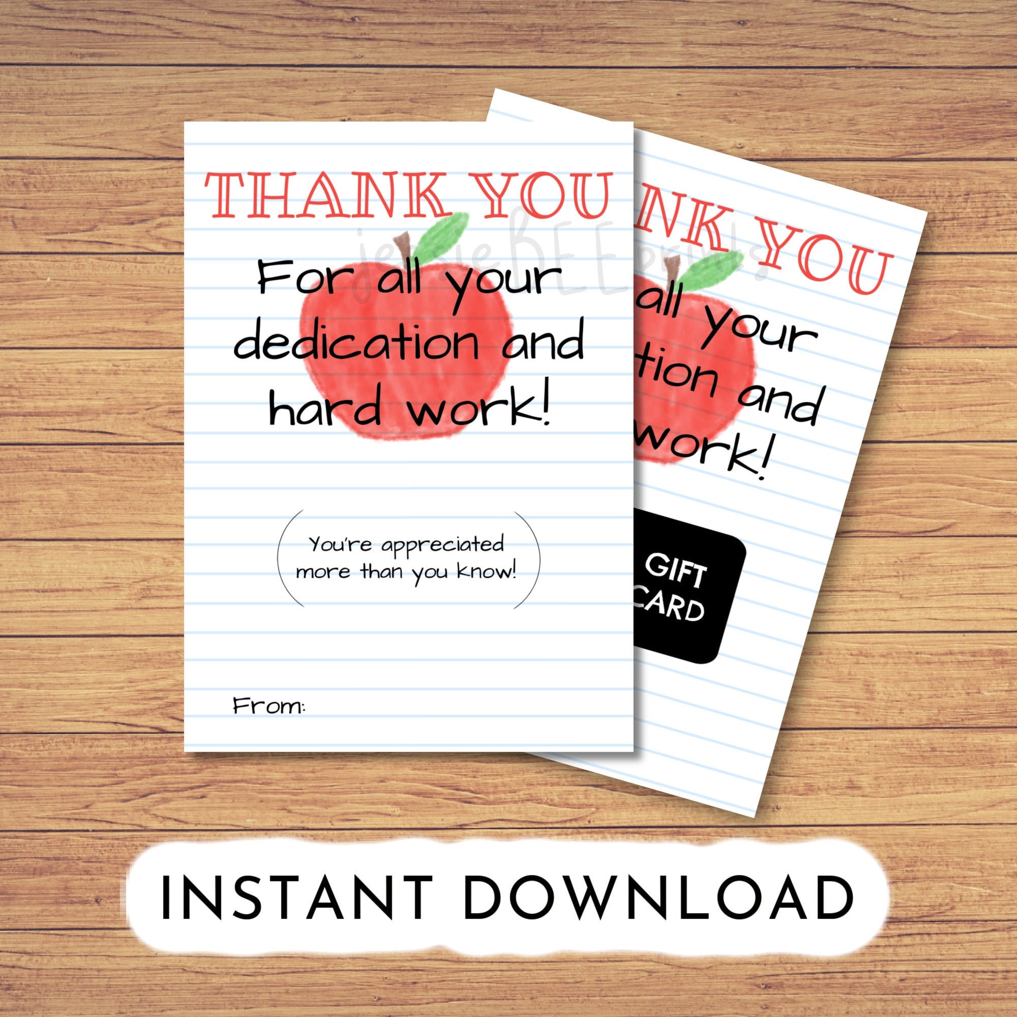 Teacher Appreciation Card/ Dedicated Teacher/ Teacher Gift - Etsy