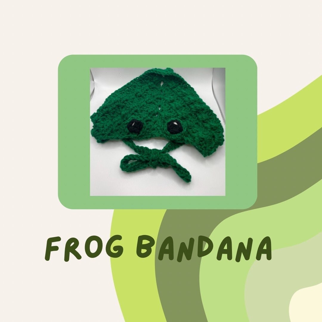 Frog Bandana textured Crochet Pattern - Etsy