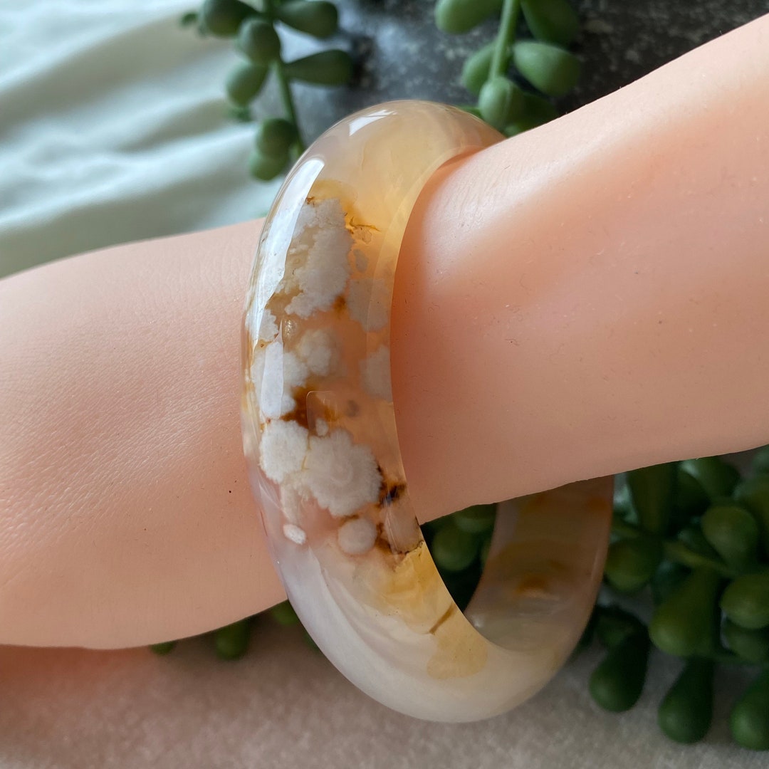 Sakura Bangle 58mm Cherry Blossom Agate Bangle - Etsy