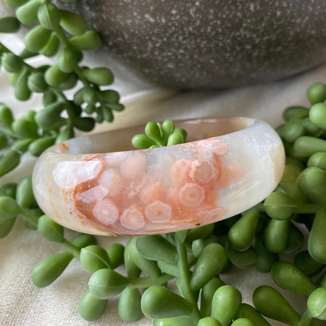 Sakura Bangle - 57mm Cherry Blossom Agate Bangle - Etsy