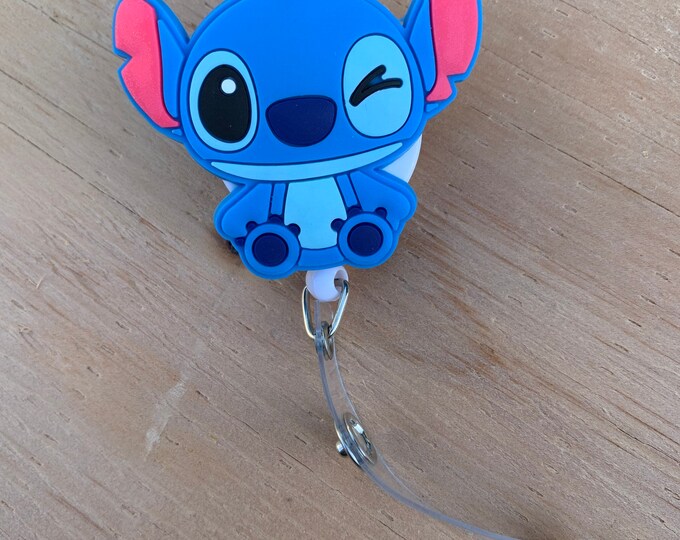 Santa Stitch Badge Reel, Grinch Stitch Badge Reel, Christmas Badge Reel ...