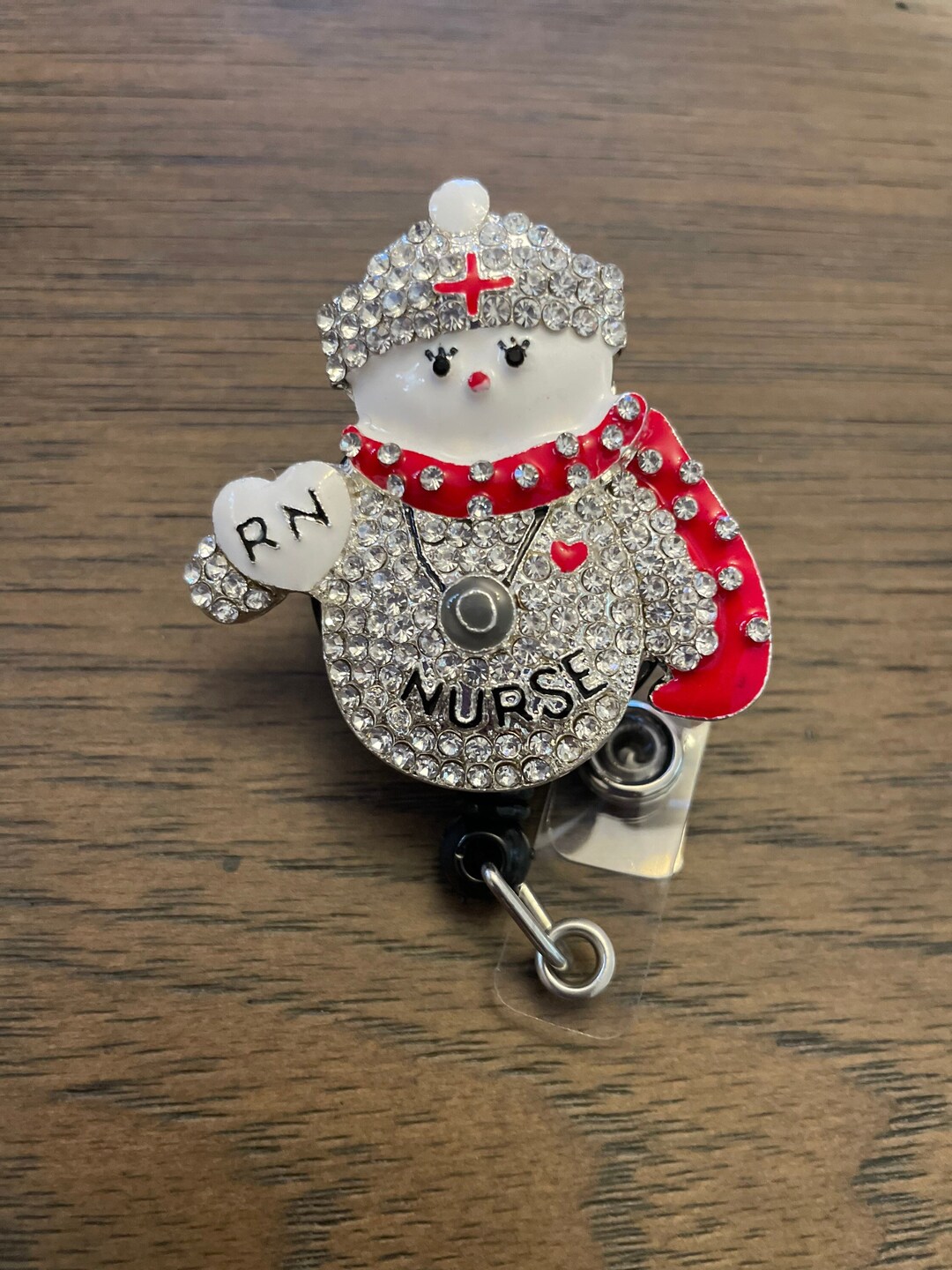 Snowman Badge Reel, Nurse Snowman, Christmas Badge Reel, Holiday Badge ...