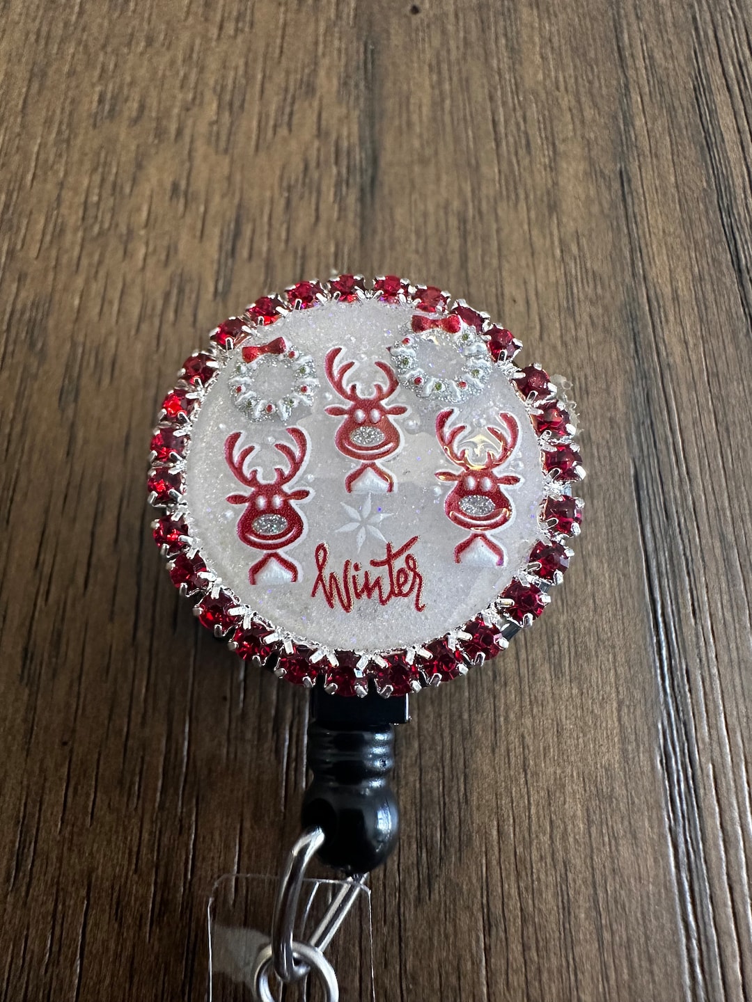 Christmas Badge Reel, Fun Badge Reel, Reindeer Badge, Stocking Badge ...