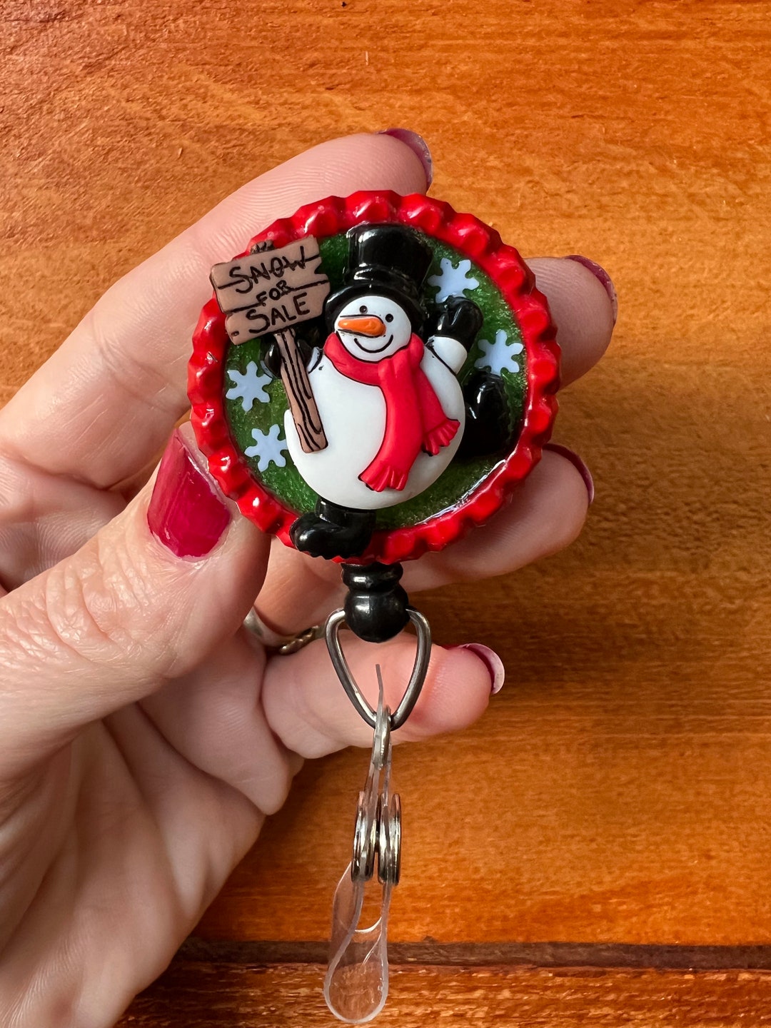 Snowman Badge Reel, Christmas Badge Reel, Fun Badge Reel, Christmas ...