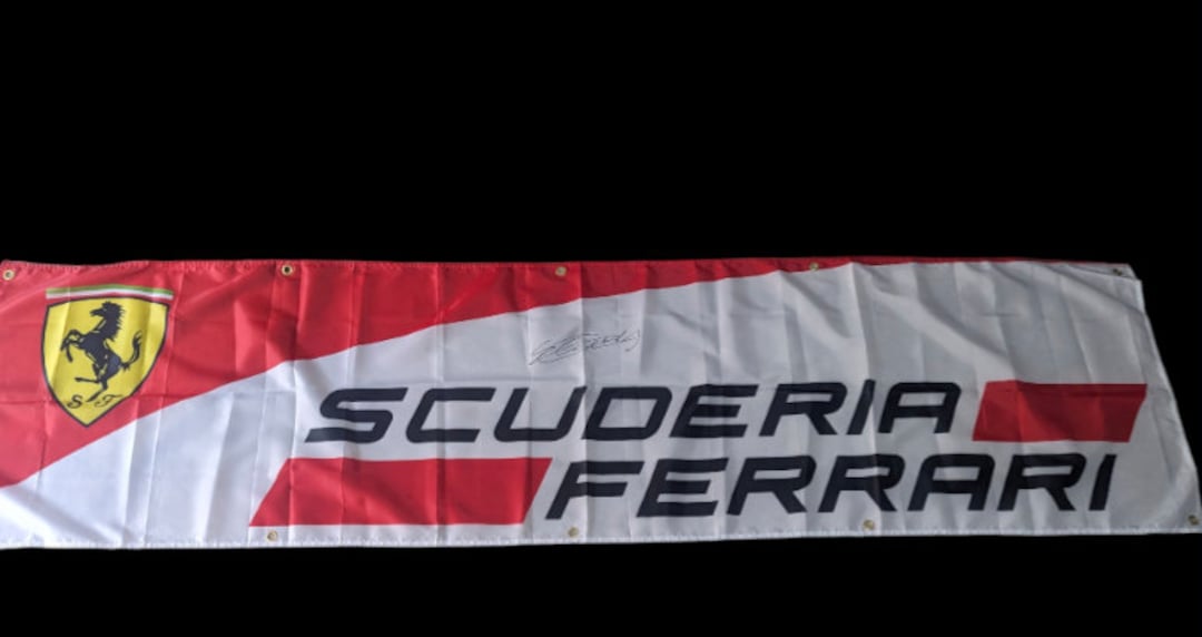 Ferrari Team Banner With Leclerc Autograph - Etsy