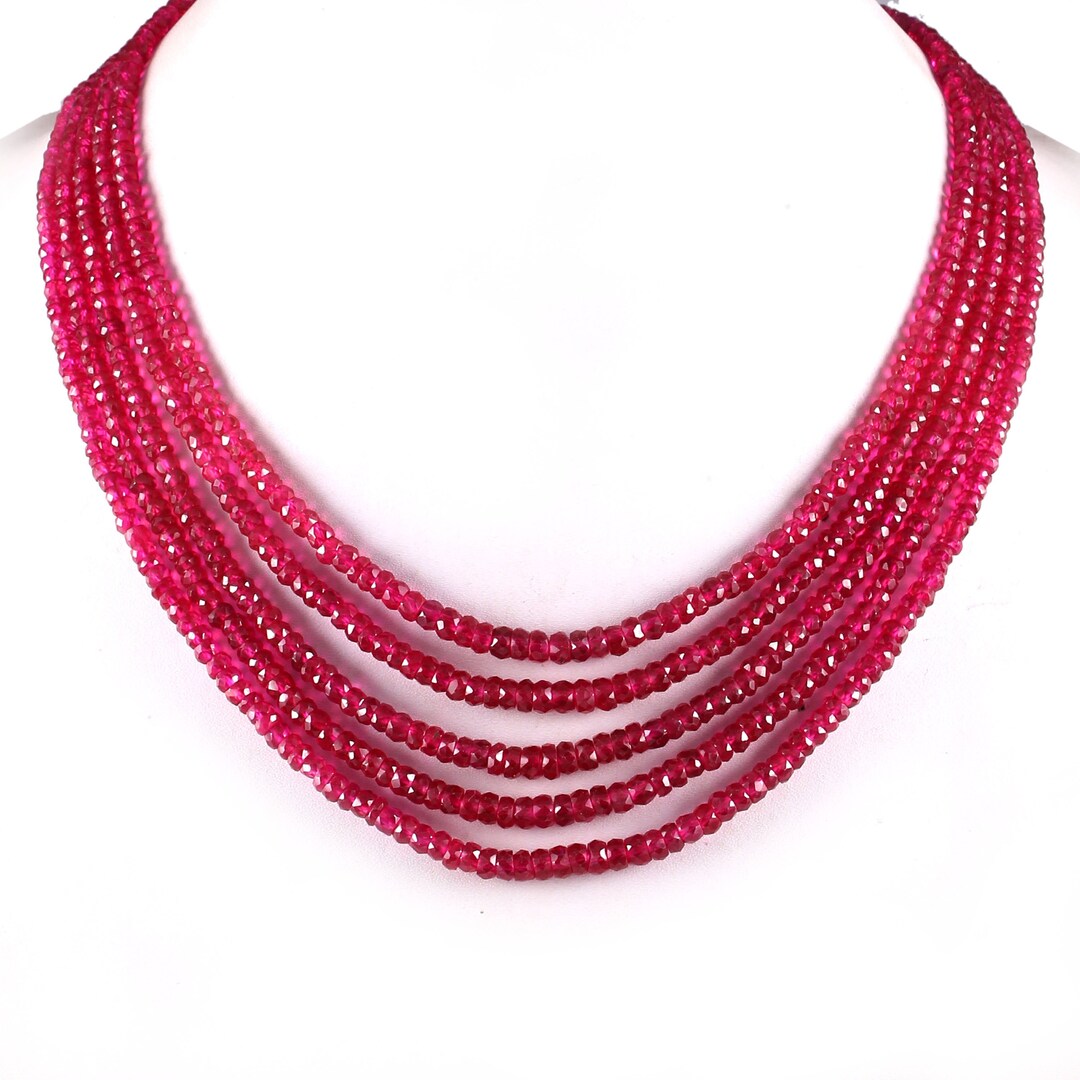 Necklace AAA Natural Imitaton Beads Necklace Ruby Micro - Etsy