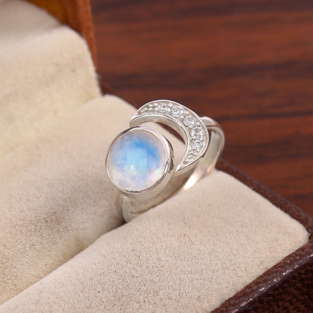 Natürliche Monstone Ringe Mondstein Ringe in Mond Degine - Etsy.de