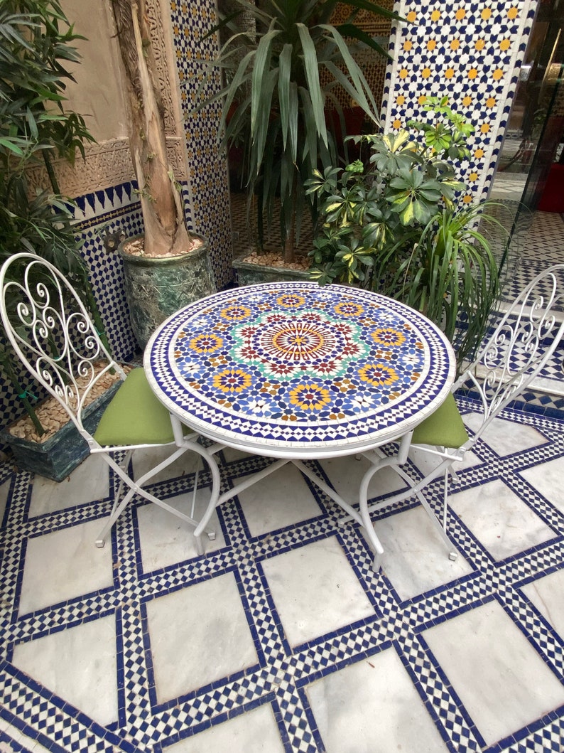 Moroccan Table, Handmade Round Moroccan, Outdoor / Indoor Moroccan ...