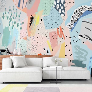 Creative Art Header Wall Removable Wallpaper Murals by Welovewallz - Etsy