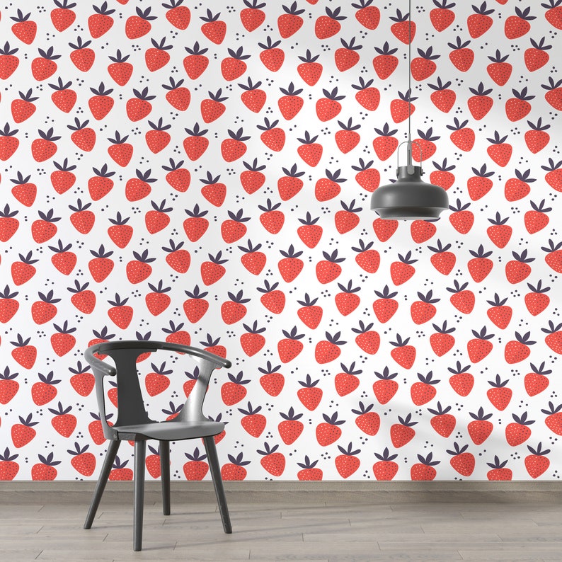 Strawberry Wallpaper Kitchen Wallpaper Self Adhesive | Etsy