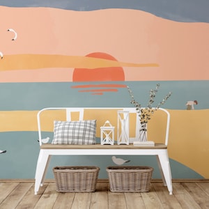 Sandy Sunrise Wall Mural for Walls Beach Scene Home Decor - Etsy