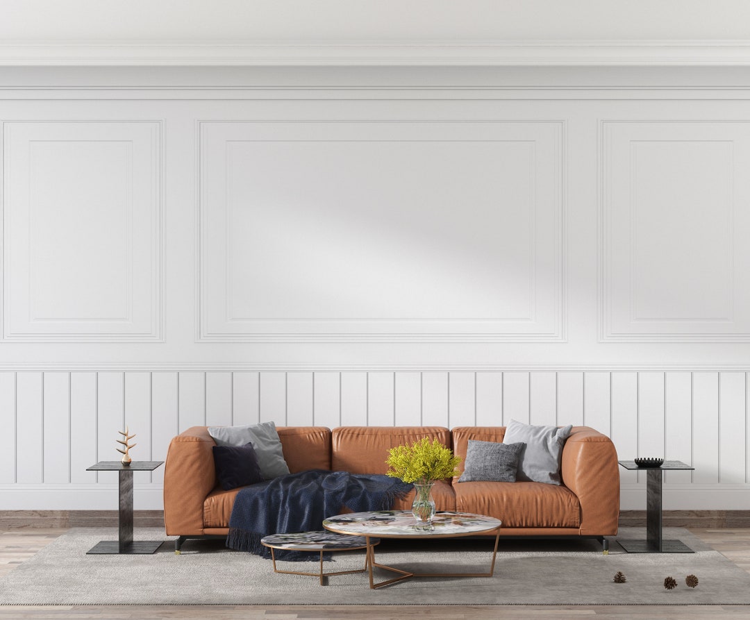Classic White Wall Paneling 3D Mural for Elegant Home Wall Design - Etsy