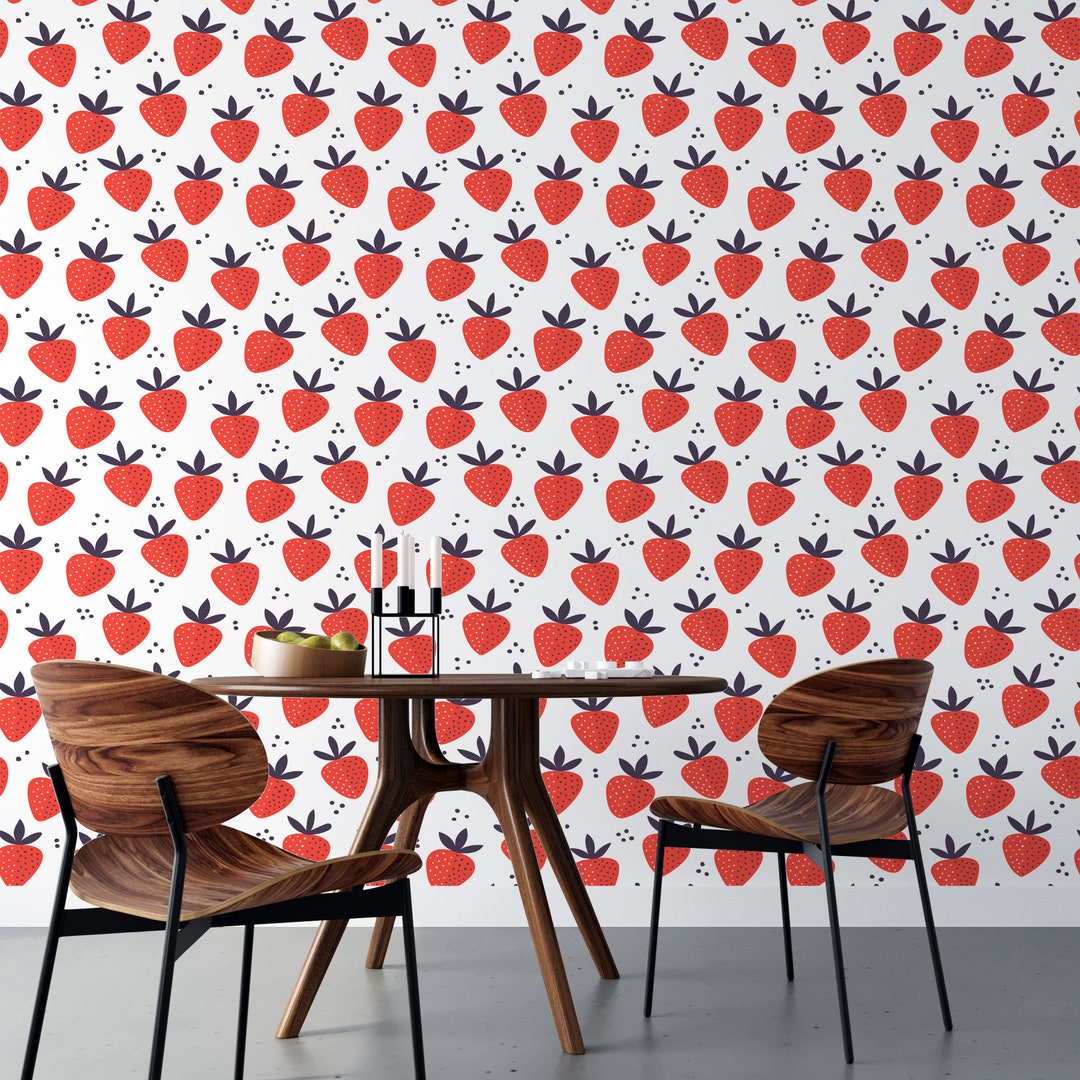 Strawberry Wallpaper, Kitchen, Wallpaper, Self Adhesive Wallpaper ...