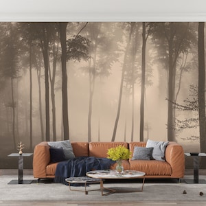 Misty Foggy Forest Panorama Wall Art Nature Photography Print for Home ...