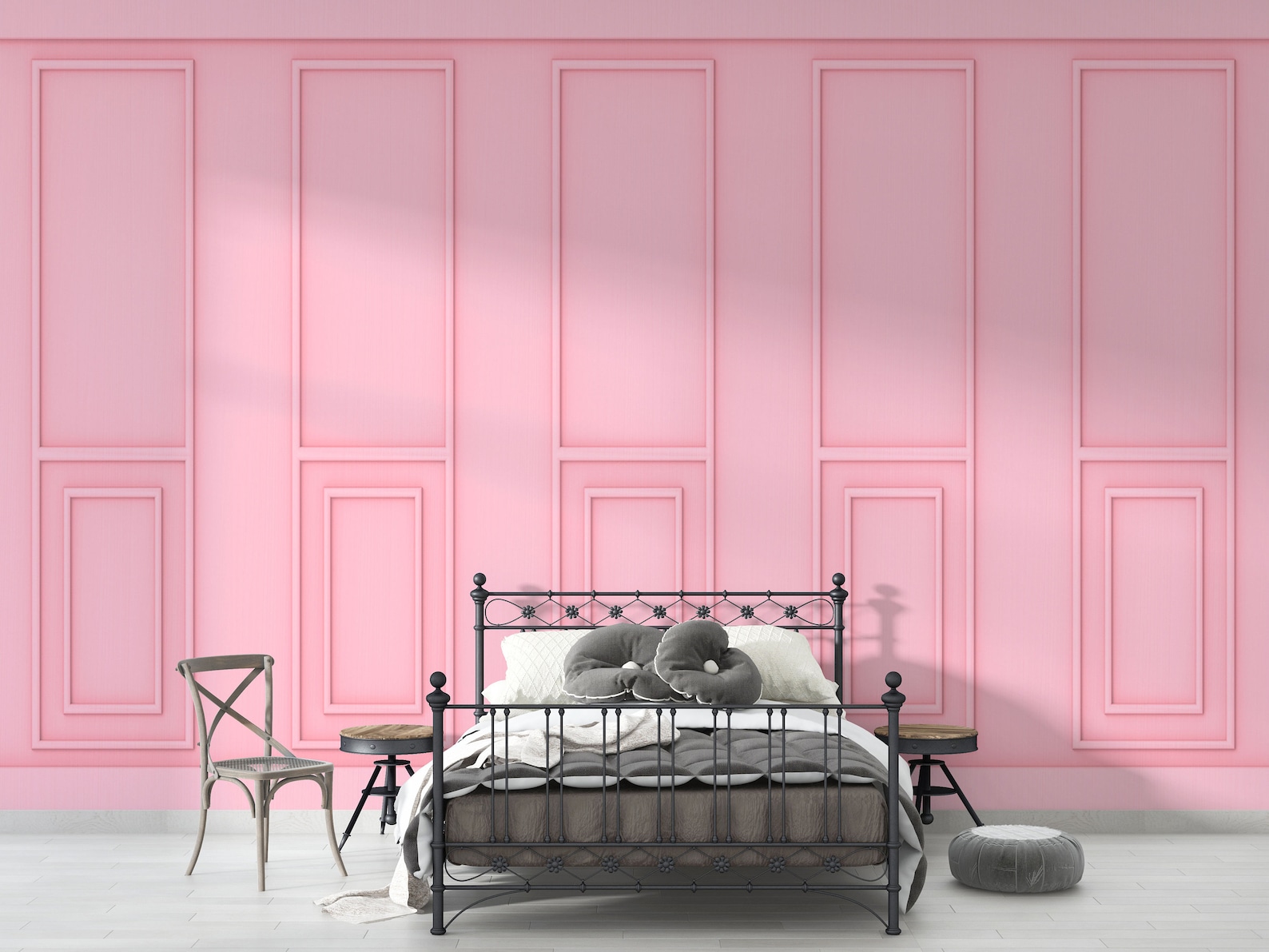 Luxury Sweet Soft Pink Classical Wood Wall Removable - Etsy