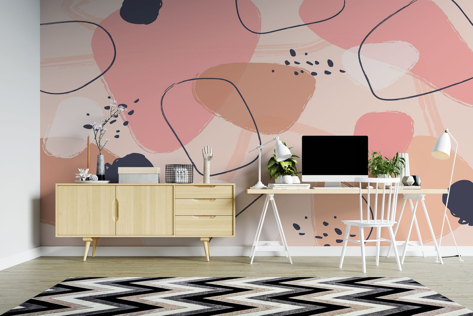 Abstract Pastel Peel and Stick Self Adhesive Wallpaper - Etsy