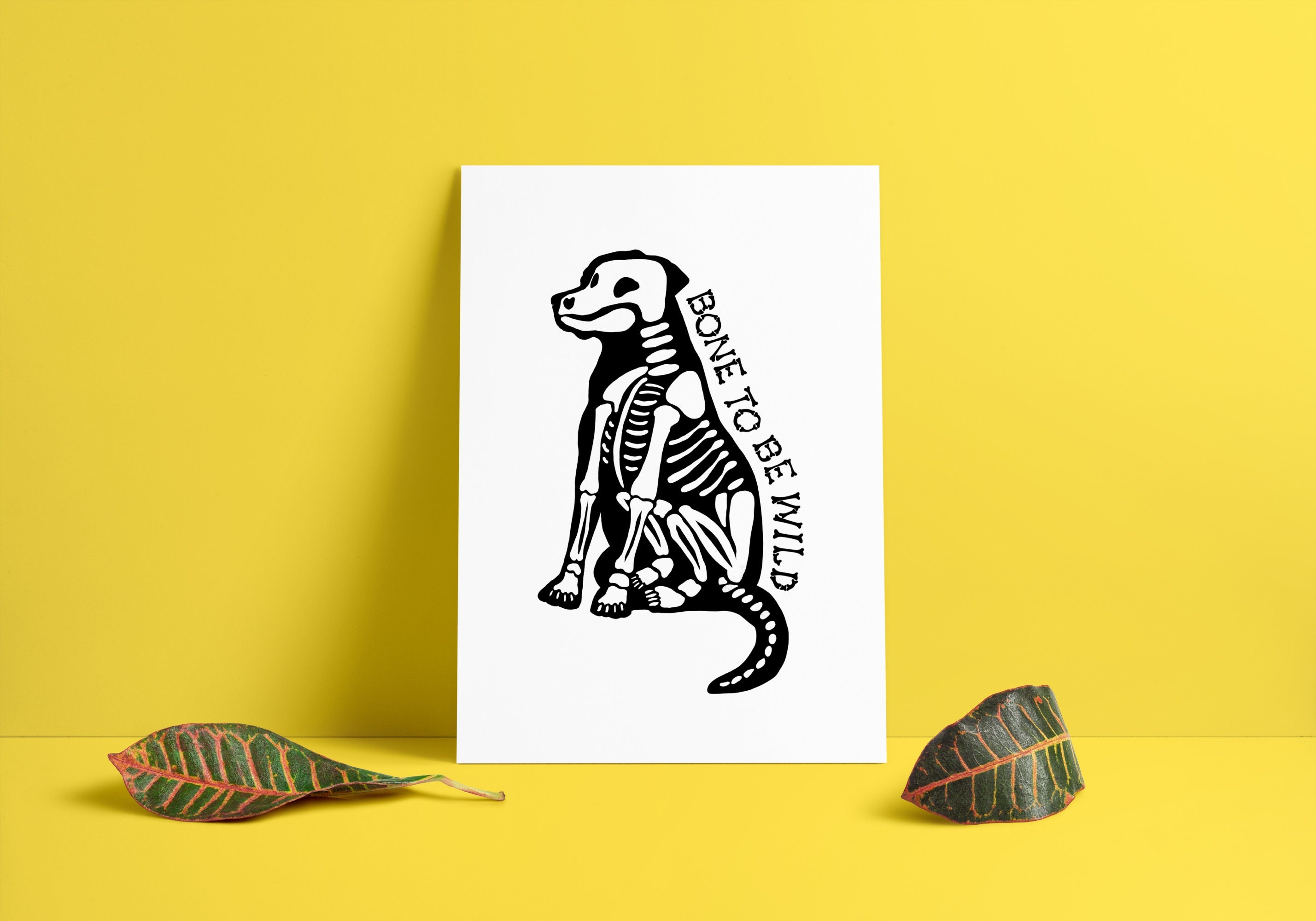 Skeleton Trio Wall Art Digital Art Print Black and White - Etsy