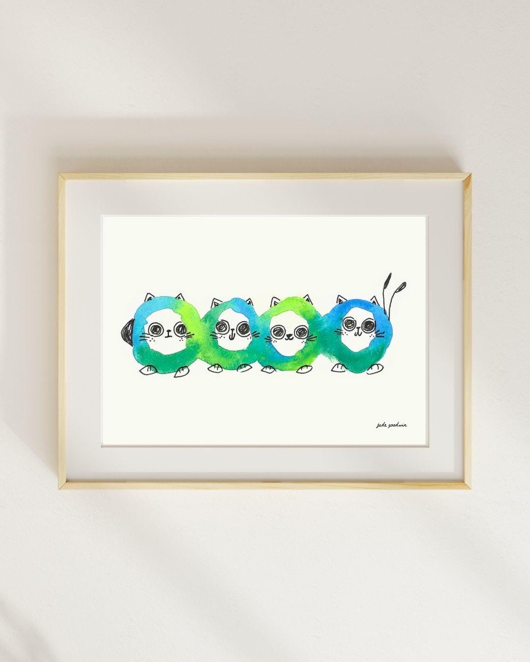 Caterpillar | Cats Wall Art – Printable Cat Illustration for Nursery ...