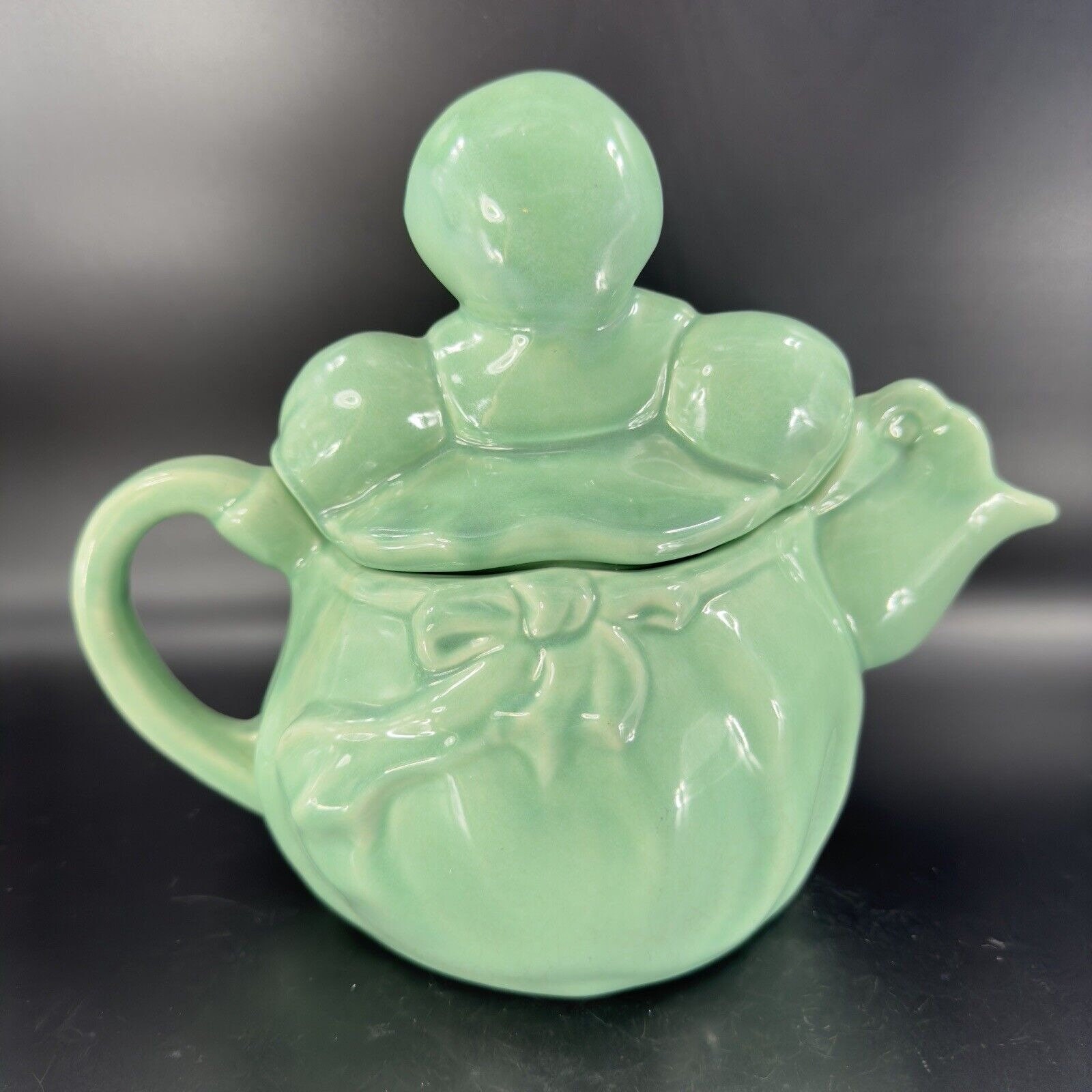 Vintage Red Wing Pottery Teapot Carafe Girl Lady Light Green Made in ...