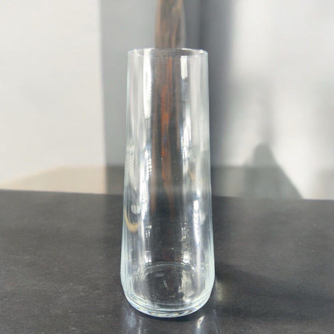 Vintage Krosno Clear Tall Glass Vase Made in Poland Round Top Edge ...