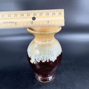 Allan Ditton Vase Studio Art Pottery Stoneware Brown Drip Glaze Bud ...