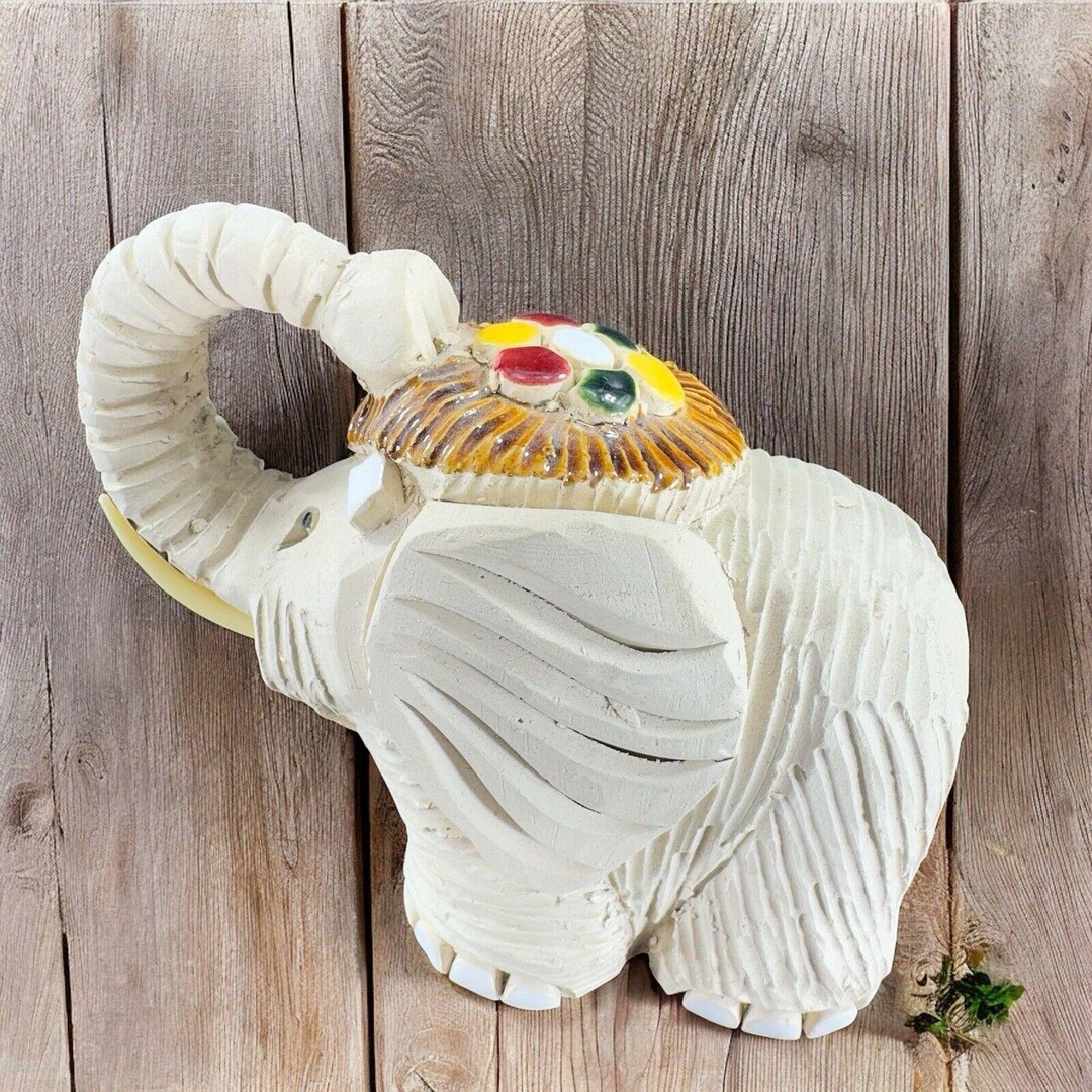 Artesania Rinconada Folk Art Pottery Good Luck Elephant Trunk up ...