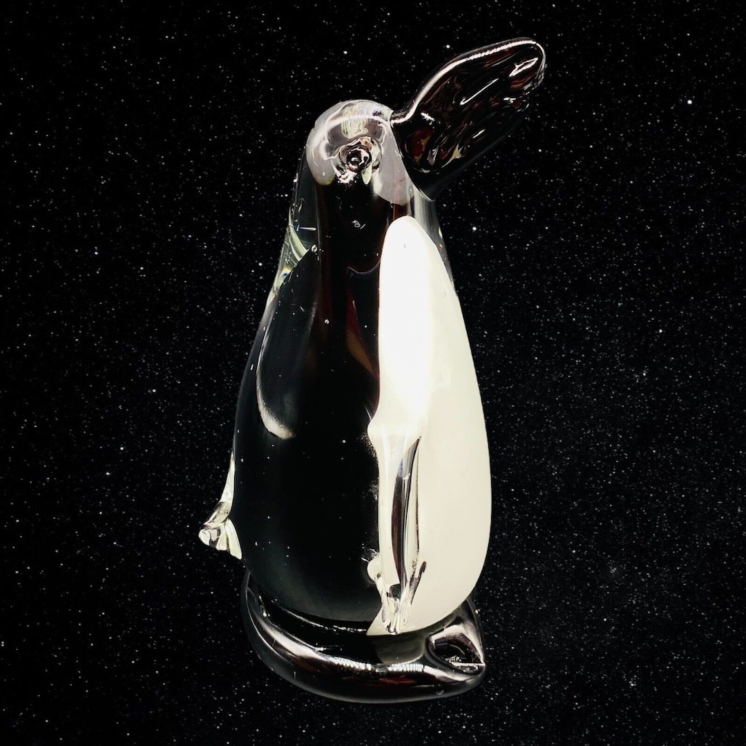 Vintage Art Glass Penguin Long Bill Animal Paperweight Figurine 6T 4W ...
