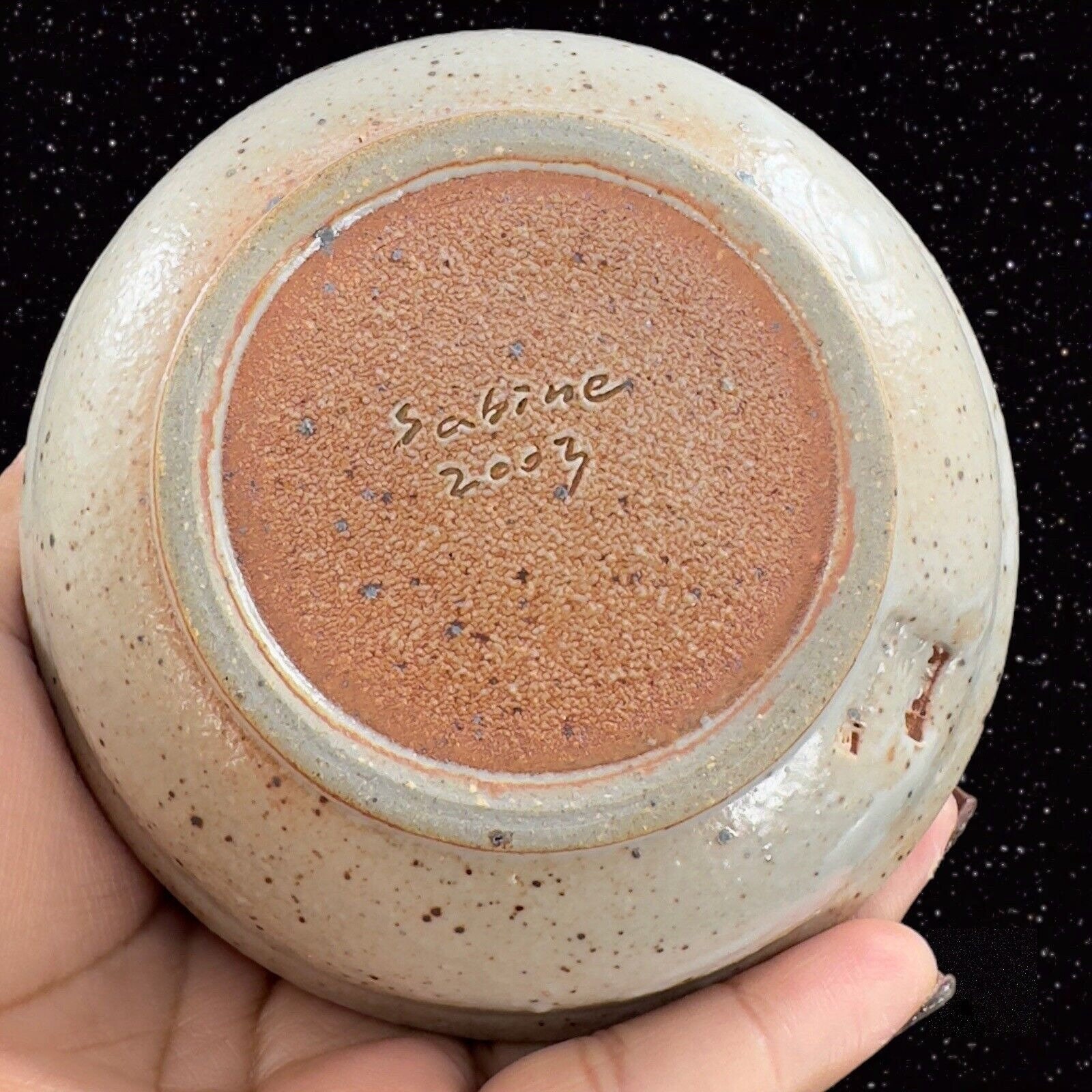 2003 Studio Art Pottery Stoneware Bowl Dish Pot Signed Sabine - Etsy