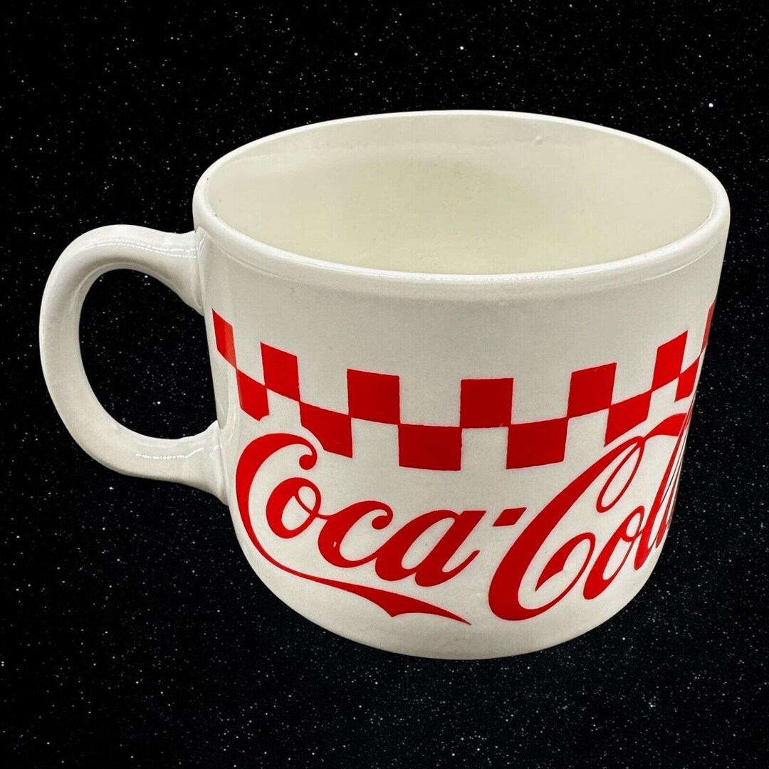COCA-COLA GIBSON Checkered Checkerboard 1996 Coffee Mug Cup 3T 5W - Etsy