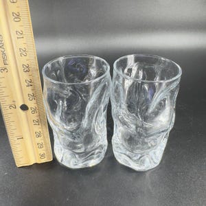 Clear Dimpled Pinched Glass Shoot Glasses Tumbler Drinking Glasses ...