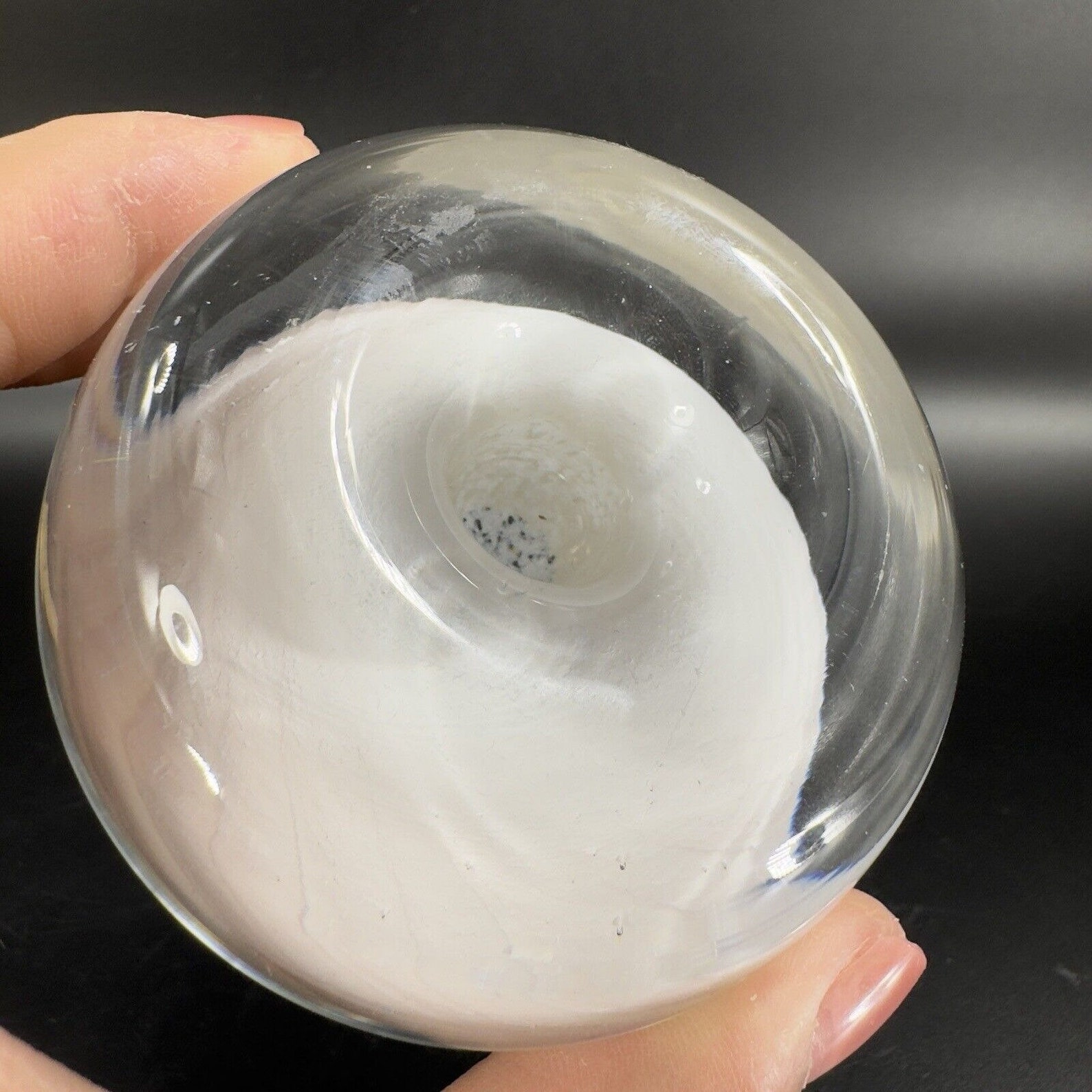 Venetian Hand Blown Clear White Cased Paperweight Glass Pen Holder ...