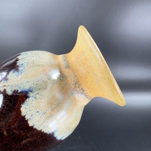 Allan Ditton Vase Studio Art Pottery Stoneware Brown Drip Glaze Bud ...